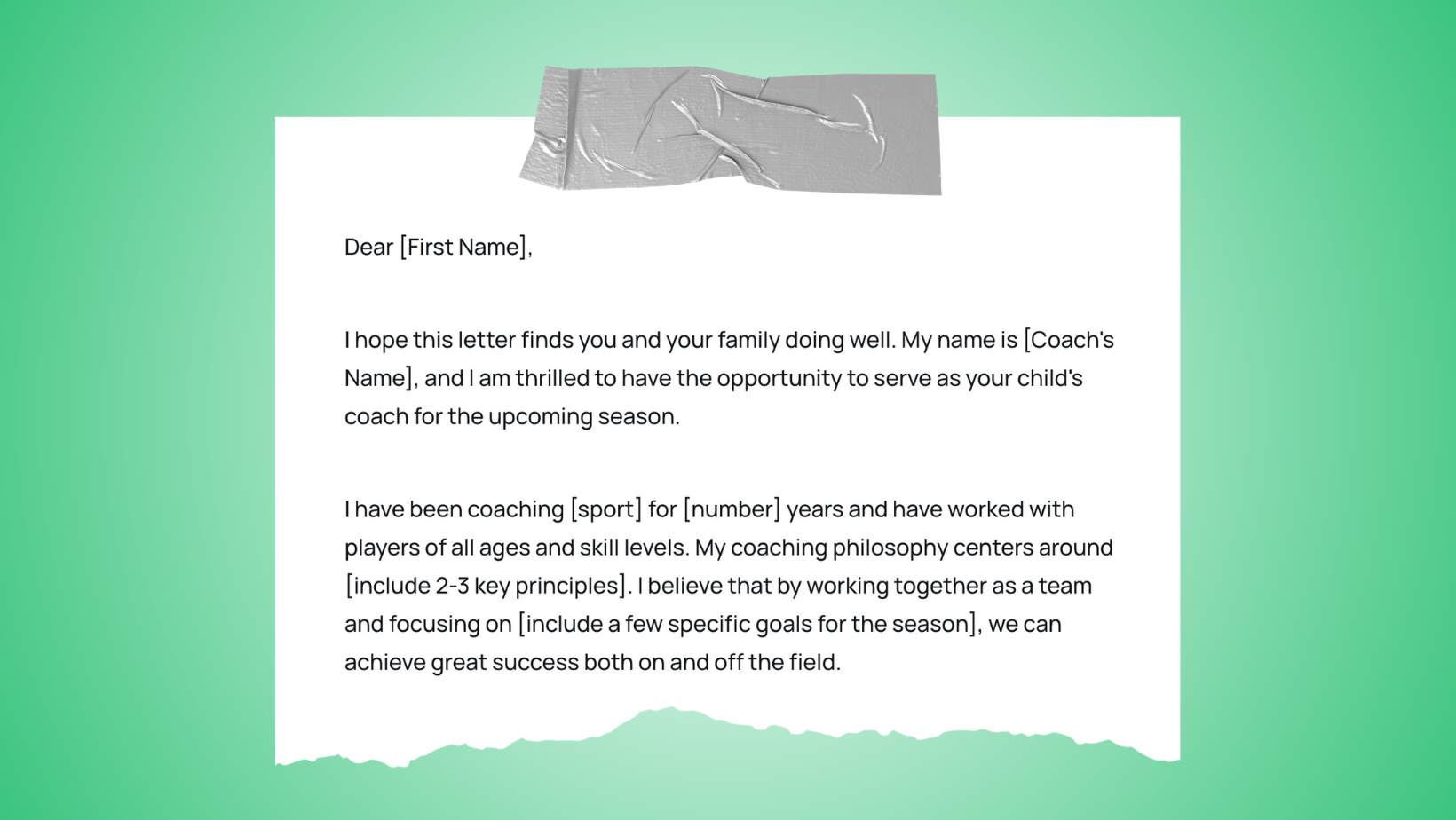 Youth Sports Coach: Sample Introduction Letter to Parents
